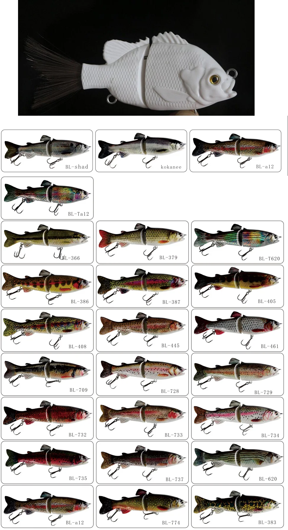 Hot Selling 2 Section Bluegill Glide Baits Fishing Lures Swimbait - Buy Glide Fishing Baits ...