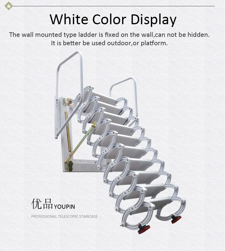 Wall mounted collapsible ladder store