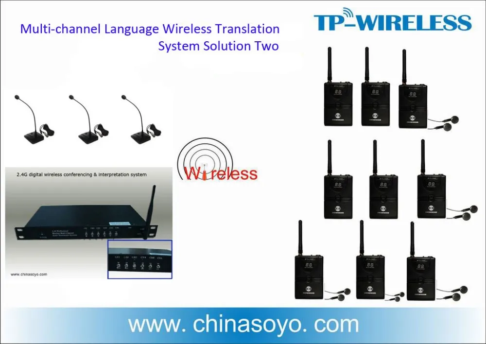 2.4ghz Rf Digital Wireless Simultaneous Multi-channel Interpretation Translation Conference ...