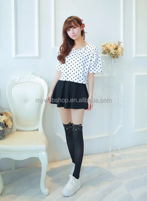 Japanese Kitten Mock Knee High Socks Cat Tattoo Tights Japanese