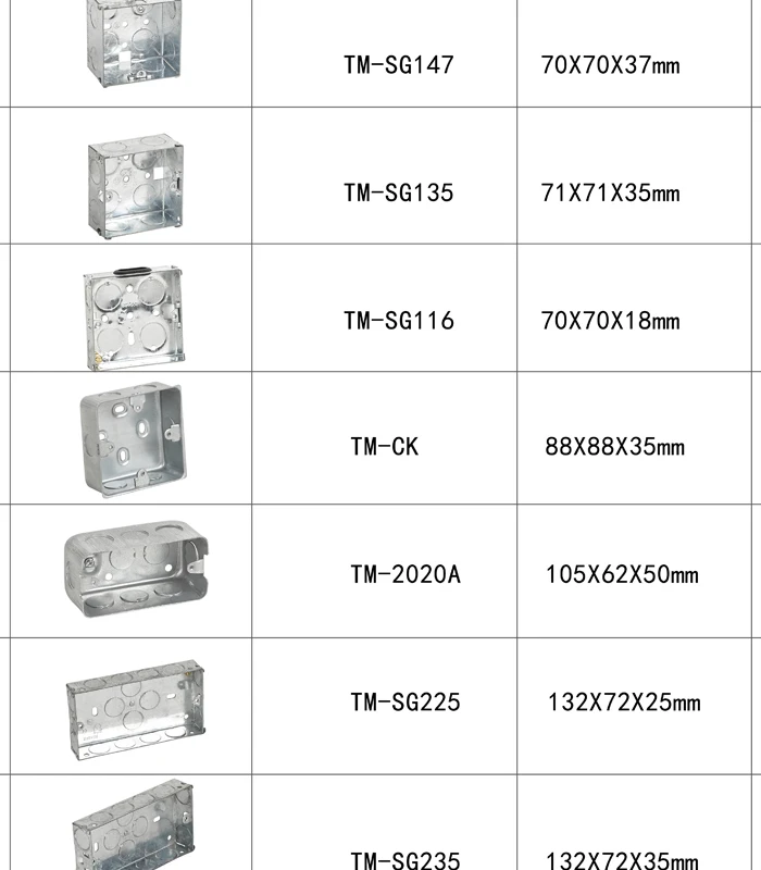 3 3 3 6 35mm 47mm Deep Electrical Galvanized Steel Outlet Metal Switch 3 3 3 6 35mm 47mm Deep Electrical Galvanized Steel Outlet Metal Switch