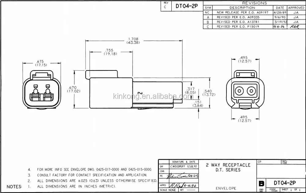 2 Way Male Deutsch Connector Dt Series Dt04-2p At04-2p - Buy Dt04-2p,Deutsch Connector Dt04-2p,2 ...