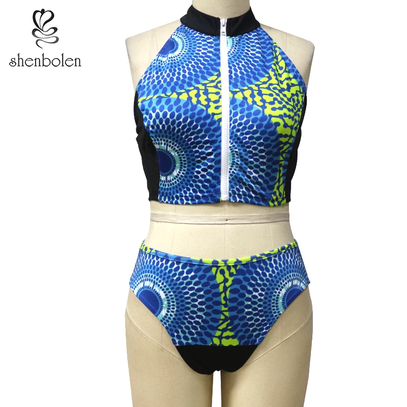 Ch351 Unique African Designer Swimsuit Two Pieces African Print Bikini