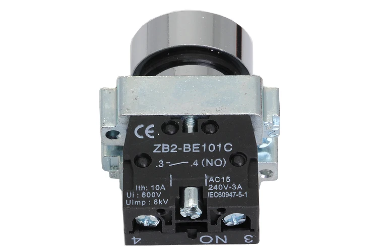 ZB2-BE101C Flat Pushbutton Switch - IP40 Protection Level