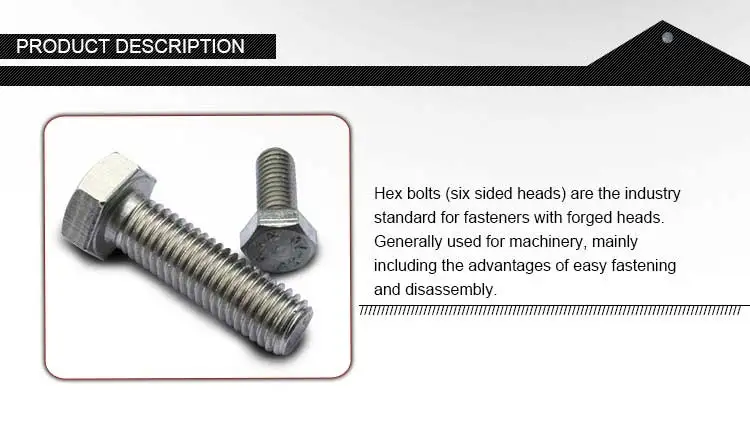 High strength high quality DIN931DIN933 Hex head screws 8.8 grade