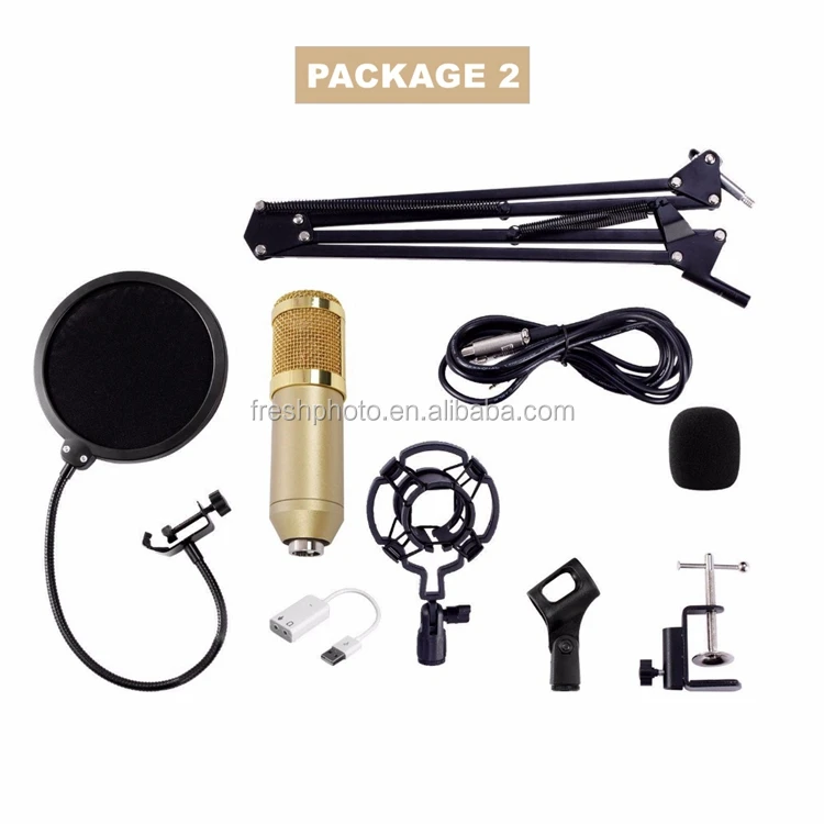 Wired microphone bm800 with Shock Mount super sensitive professional condenser microphone studio ...