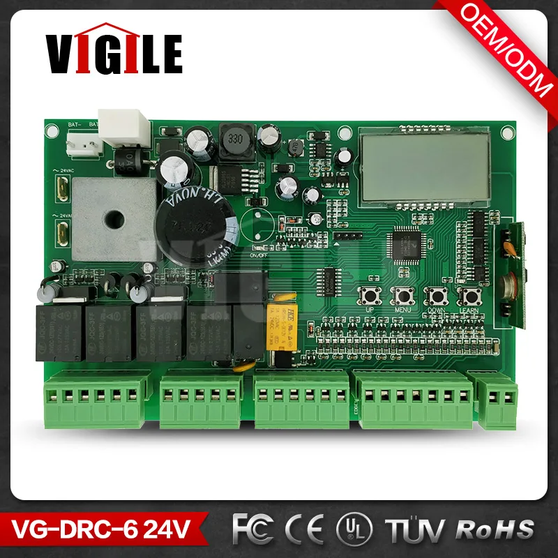24V Automatic Swing Gate Opener Control Board VIGILE VG-DRC-6 with LCD, Remote Control, and ...