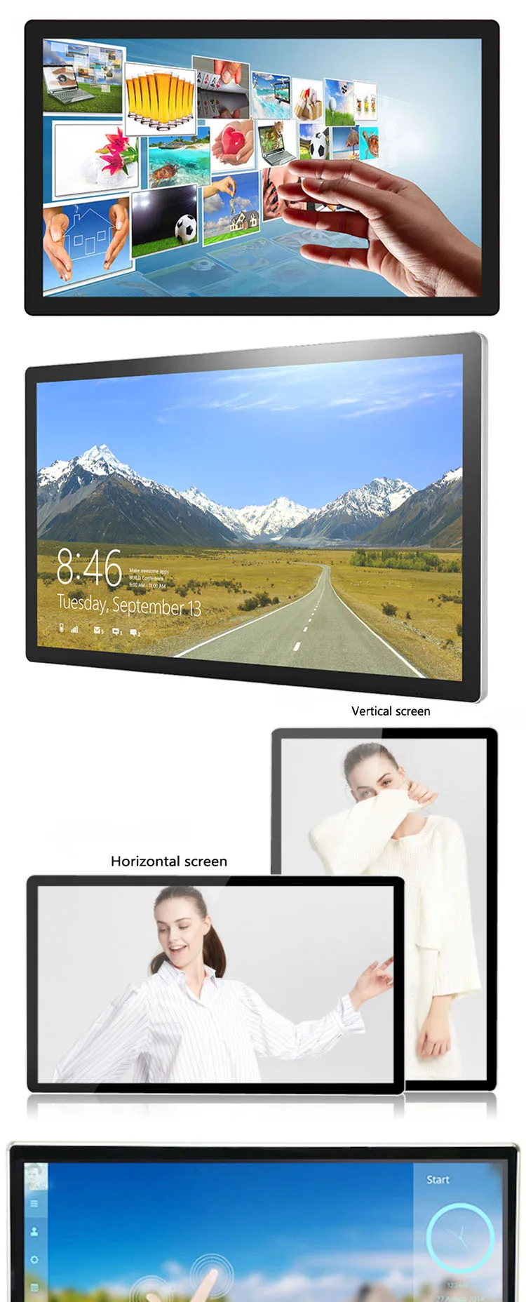 Industrial 32 Inch Capacitive Touch Monitor 32 Inch Metal Open Frame Kiosk Screen Capacitive ...