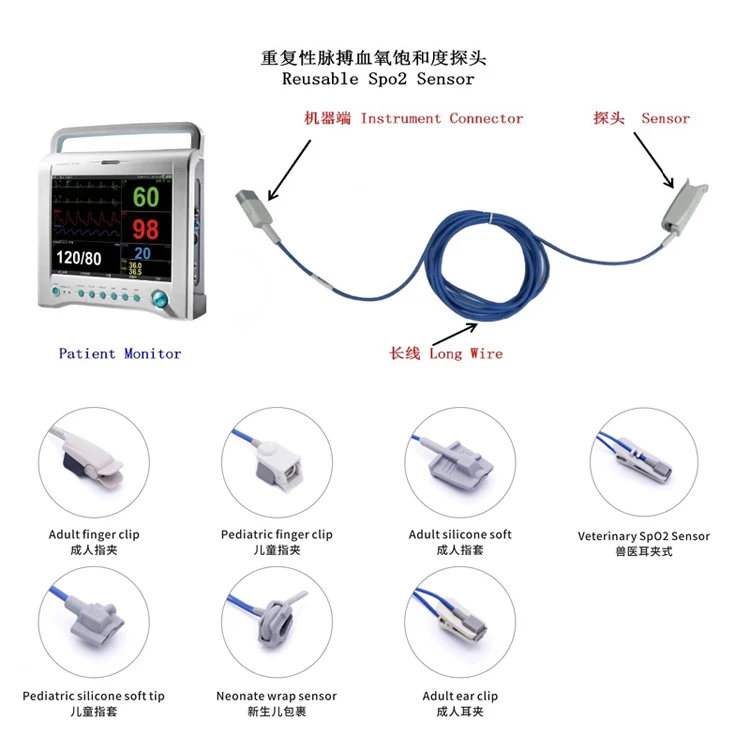 7 pin Drager Infinity SpO2 Sensor for multicable
