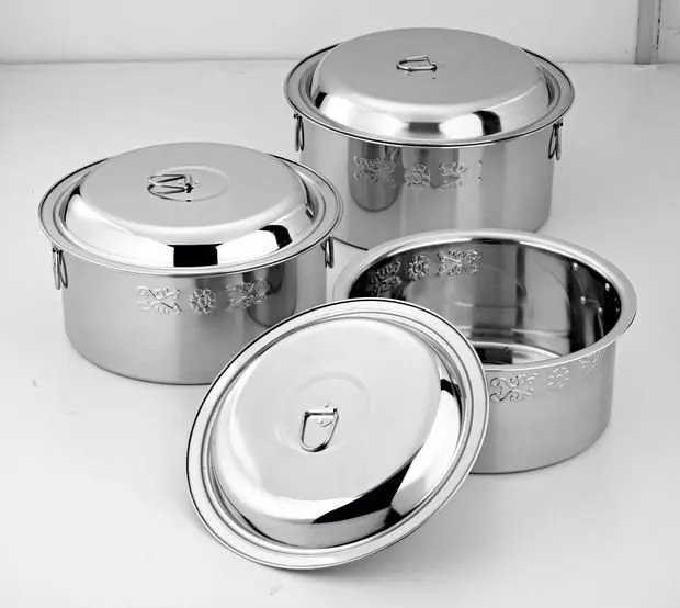 3pcs Stainless Steel Golden Cooking Pot Luxury Cookware Sets With ...