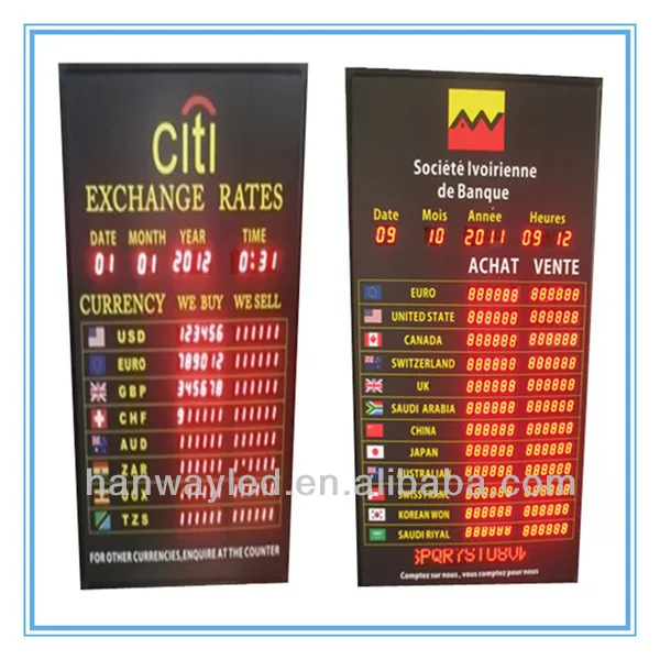 Currency Rate Board \ Currency Exchange Rate Board Led Display ...