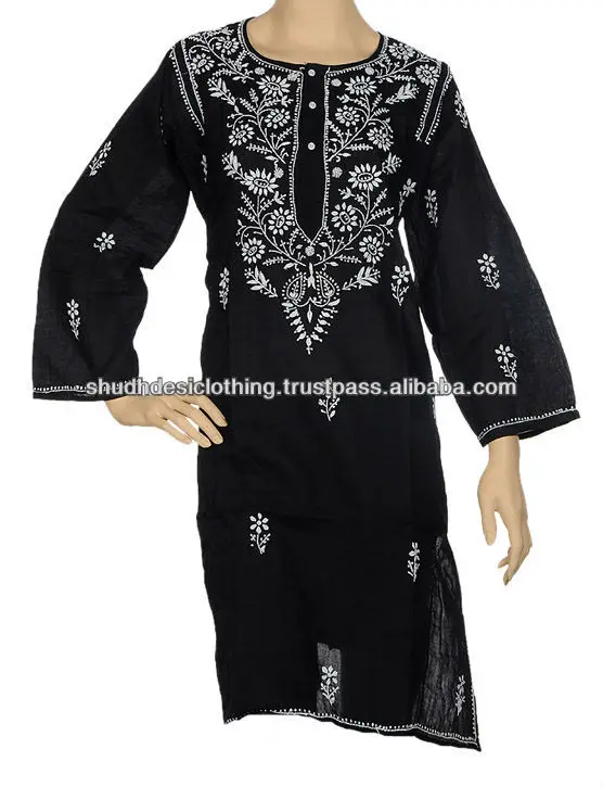 Handmade Lucknowi Traditional Chicken Kurta And Tops - Buy Handmade ...