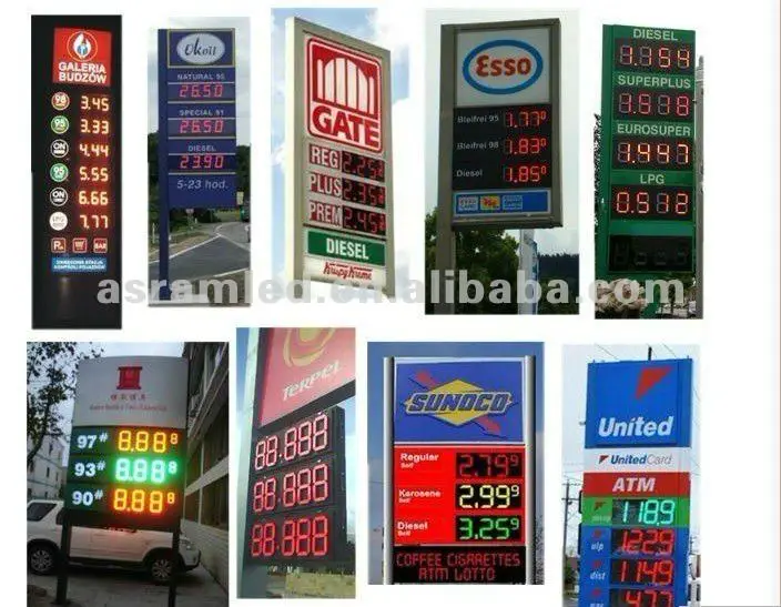 Digital Price Display For Gas Stations Sign,Led Gas Fuel Price Changer ...