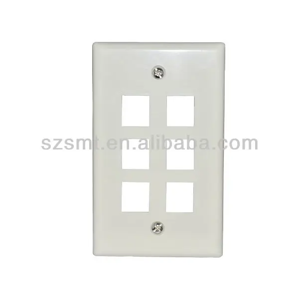 6 Port Mounting Module Faceplate,Single Gang Wall Plate - Buy Single ...
