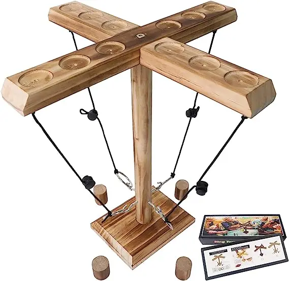 Ring Toss Game for Adults - Fun & Customizable Wood Hooks