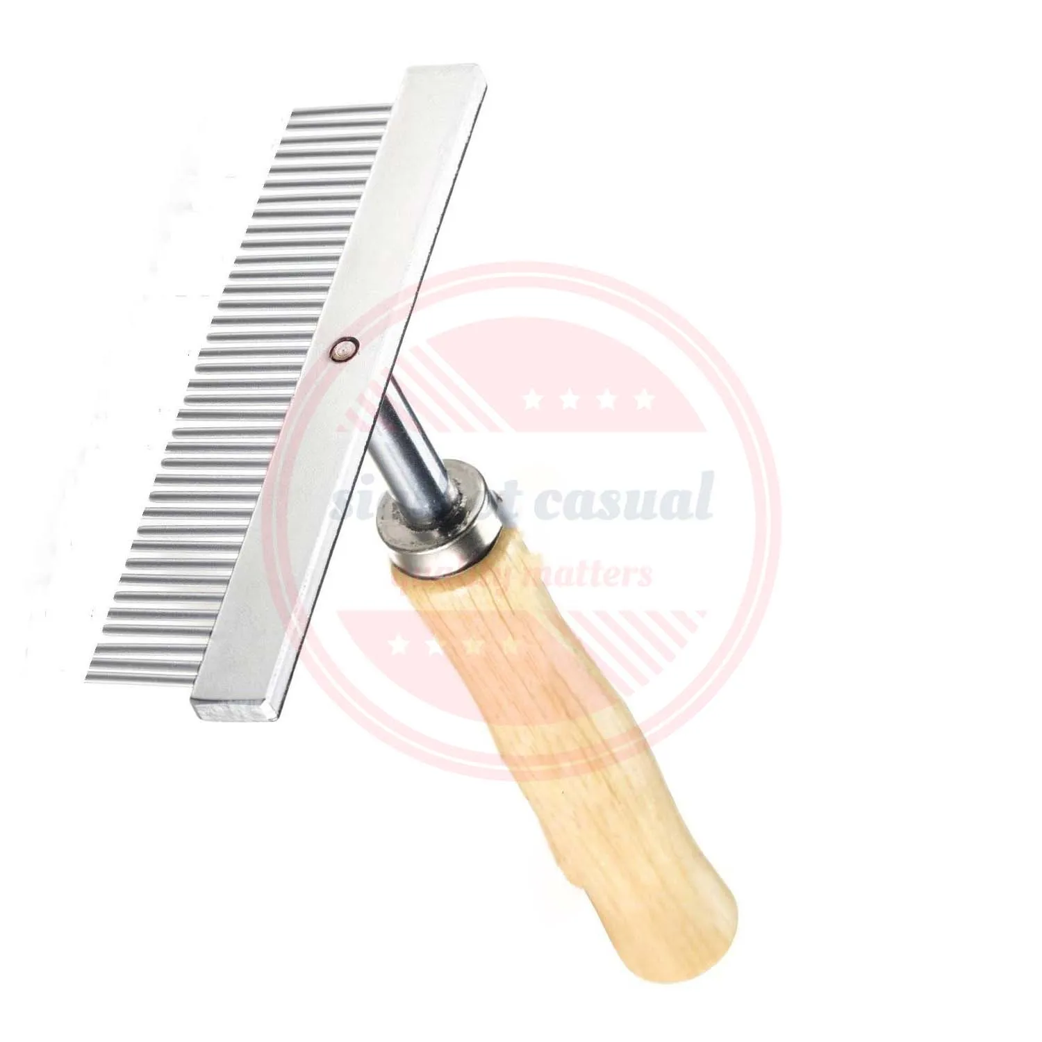 Comfortable Grip Wooden Handle Stainless Steel Rake Comb\Premium ...