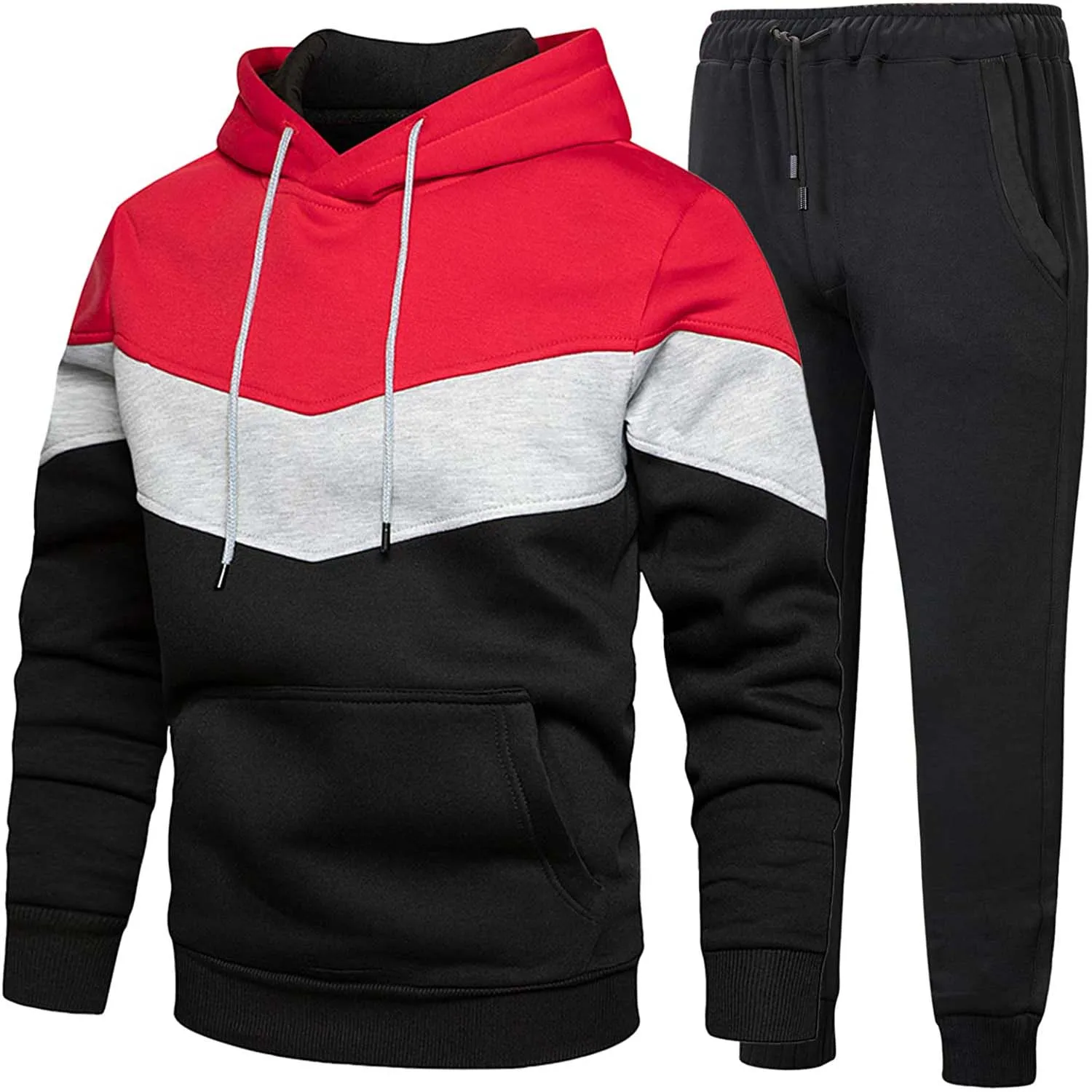 Men Casual Tracksuits Sportswear Jackets + Pants Two Piece Sets Mens ...