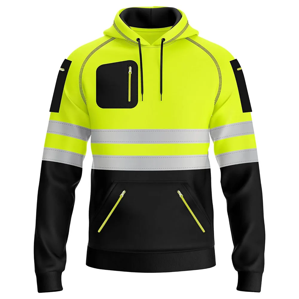 Stand Out Safely with Our High-Visibility Safety Work Hooded Pullover