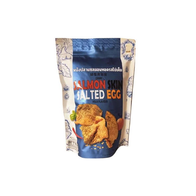 FISH SKIN SNACKS - CRISPY, SALTED EGG YOLK DRIED SALMON FISH SKIN