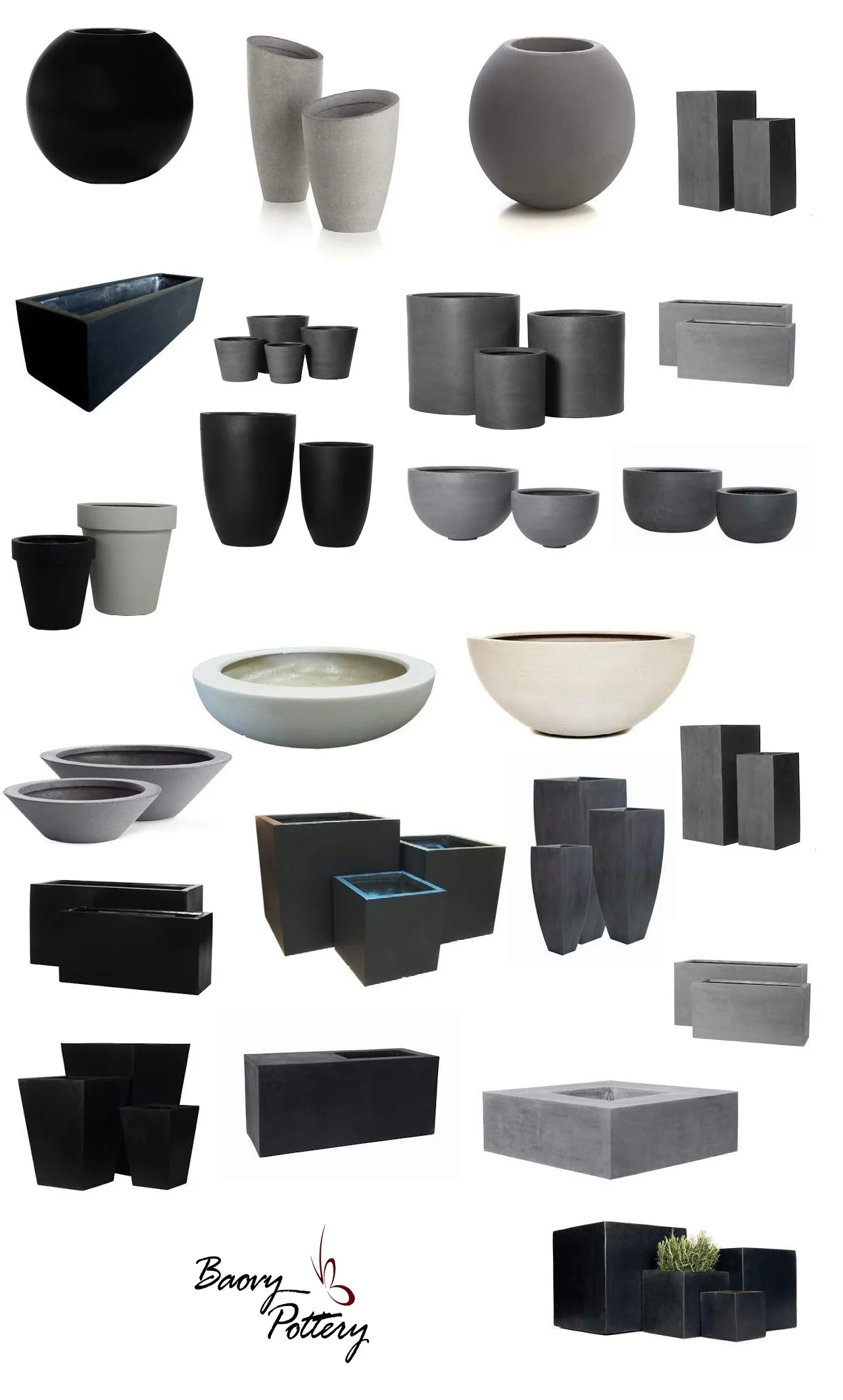 [ruby Linh]- Wholesale Big Round Ball Fiberstone Pot Planter Large ...