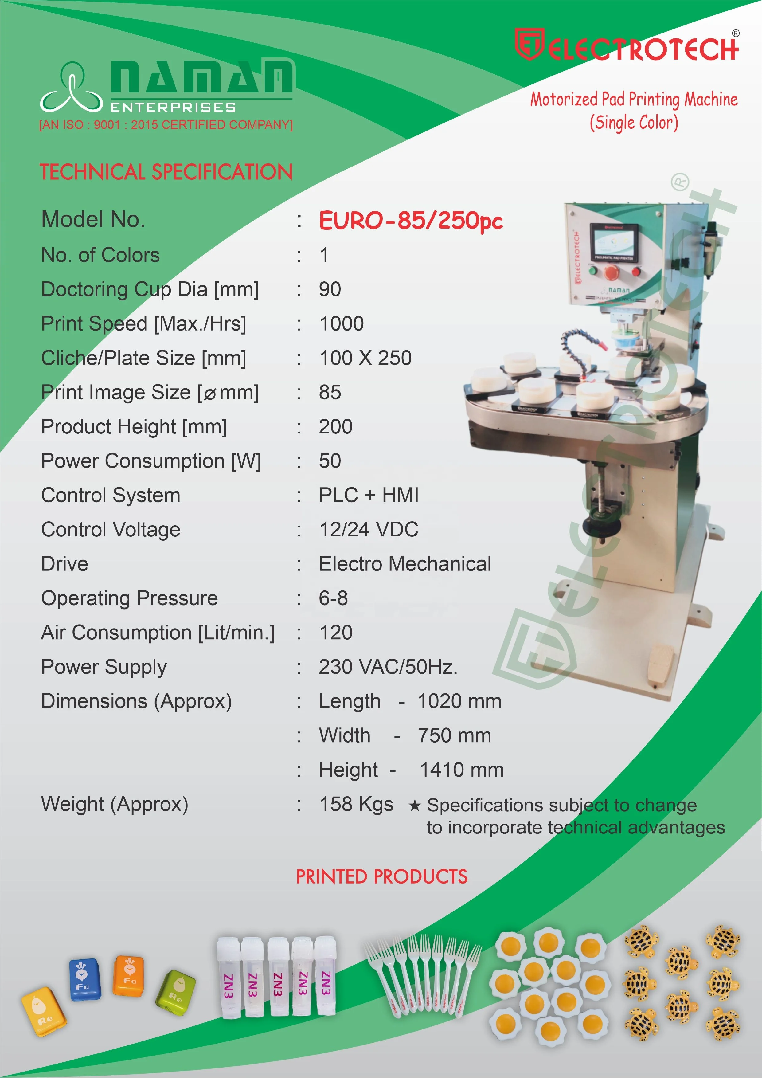 2 Color Pneumatic Pad Printing Machine Sealed Ink Cup With 8 Station ...