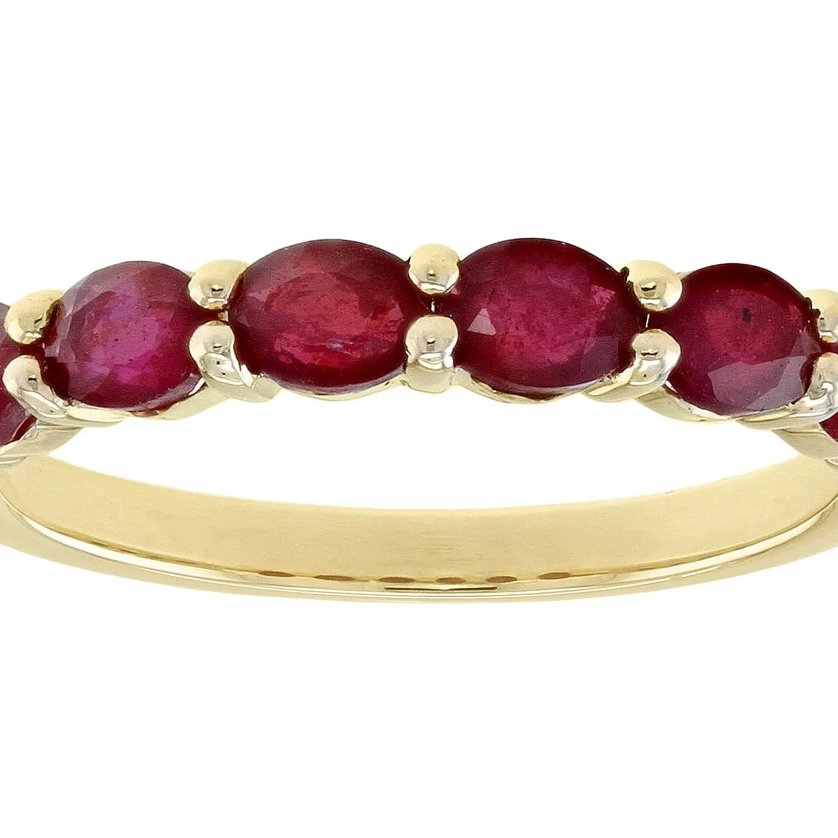 Passionate Radiance: Red Mahaleo Ruby 10k Yellow Gold Band Ring | A ...