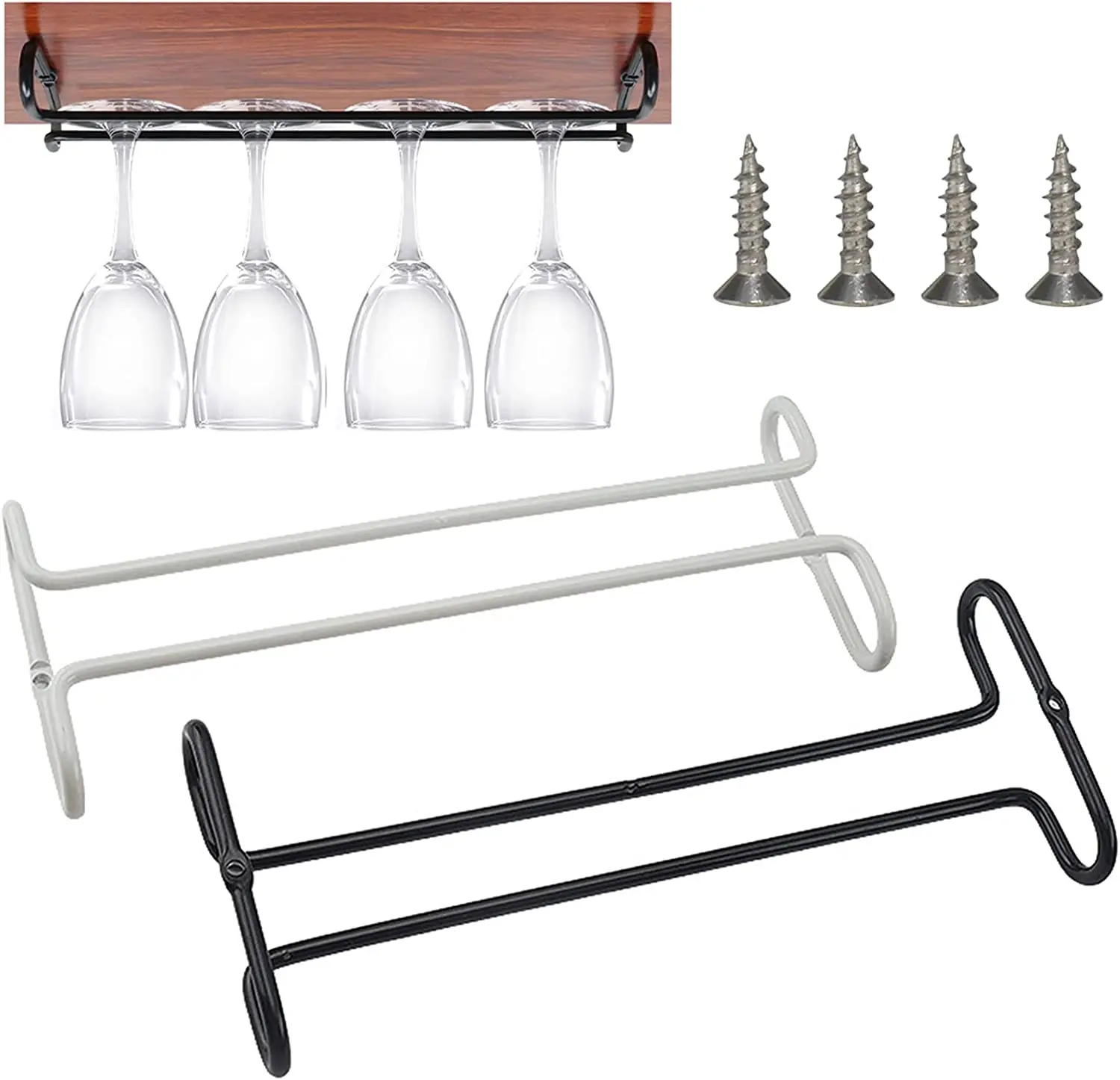 Mini Bar Kitchen Storage Metal Stemware Under Cabinet Cupboard ...