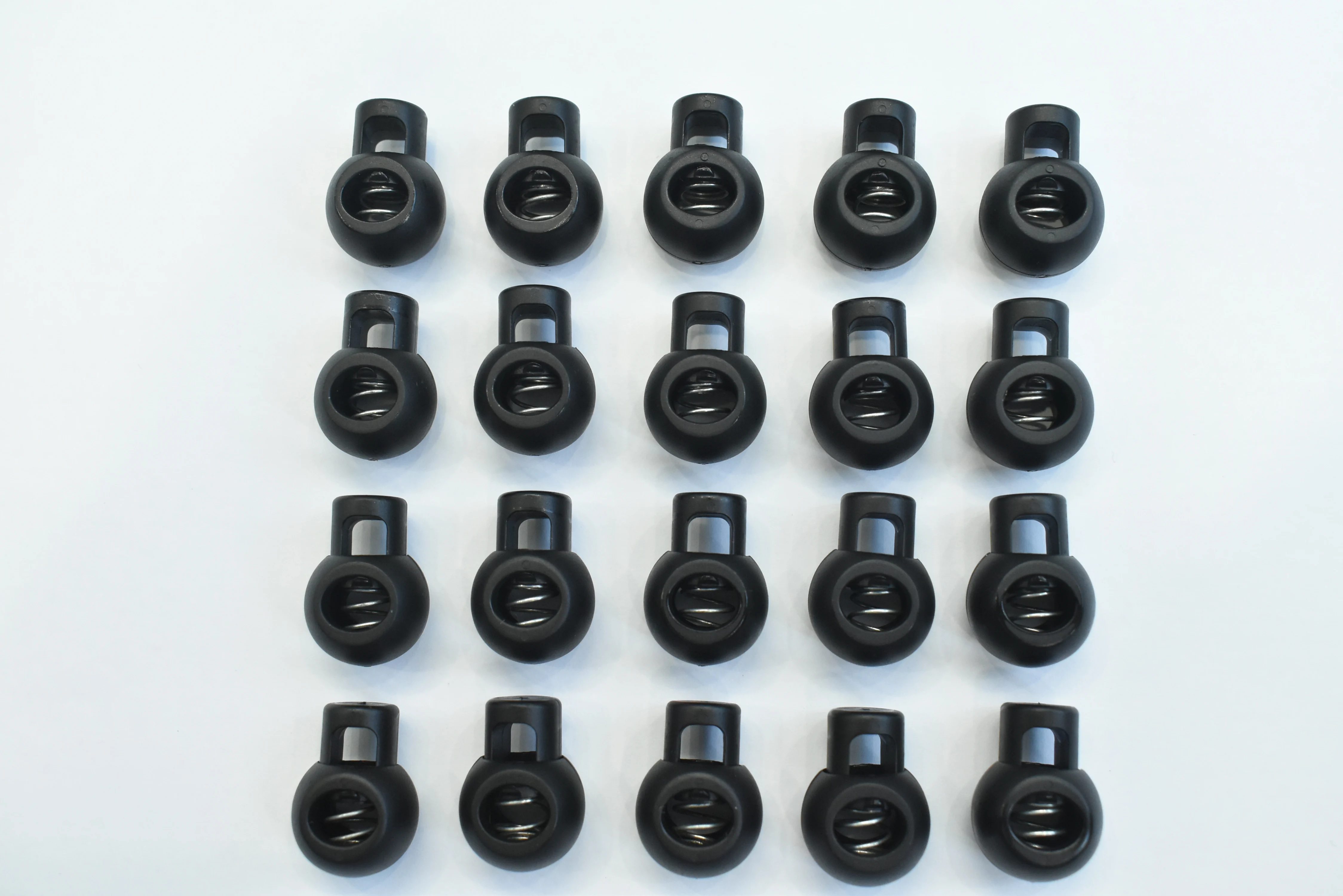 Circle Cord Lock Black Plastic Spring Stop Toggle Round Head Cord Locks ...