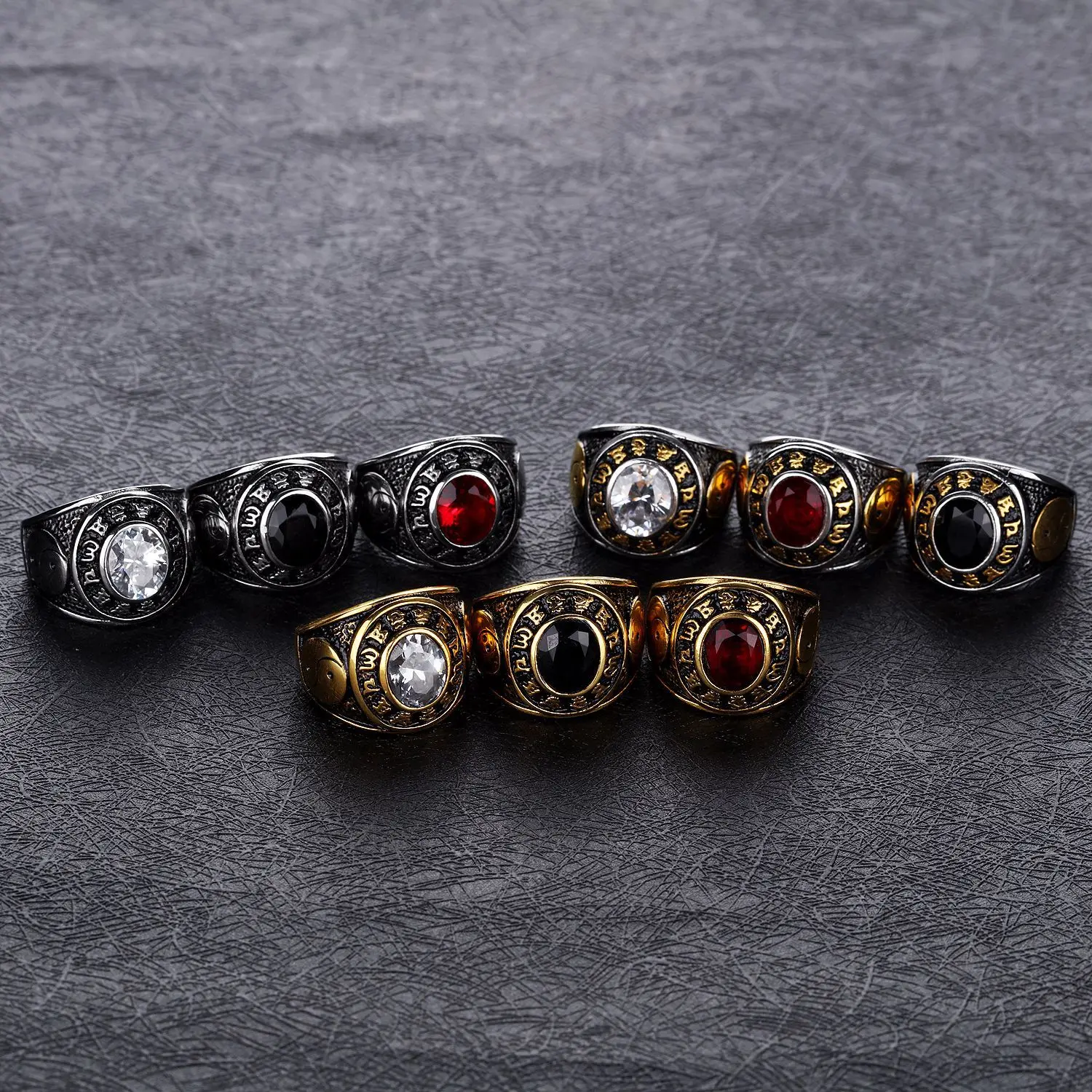 Six-character Mantra Titanium Steel Ring Single Domineering Personality ...