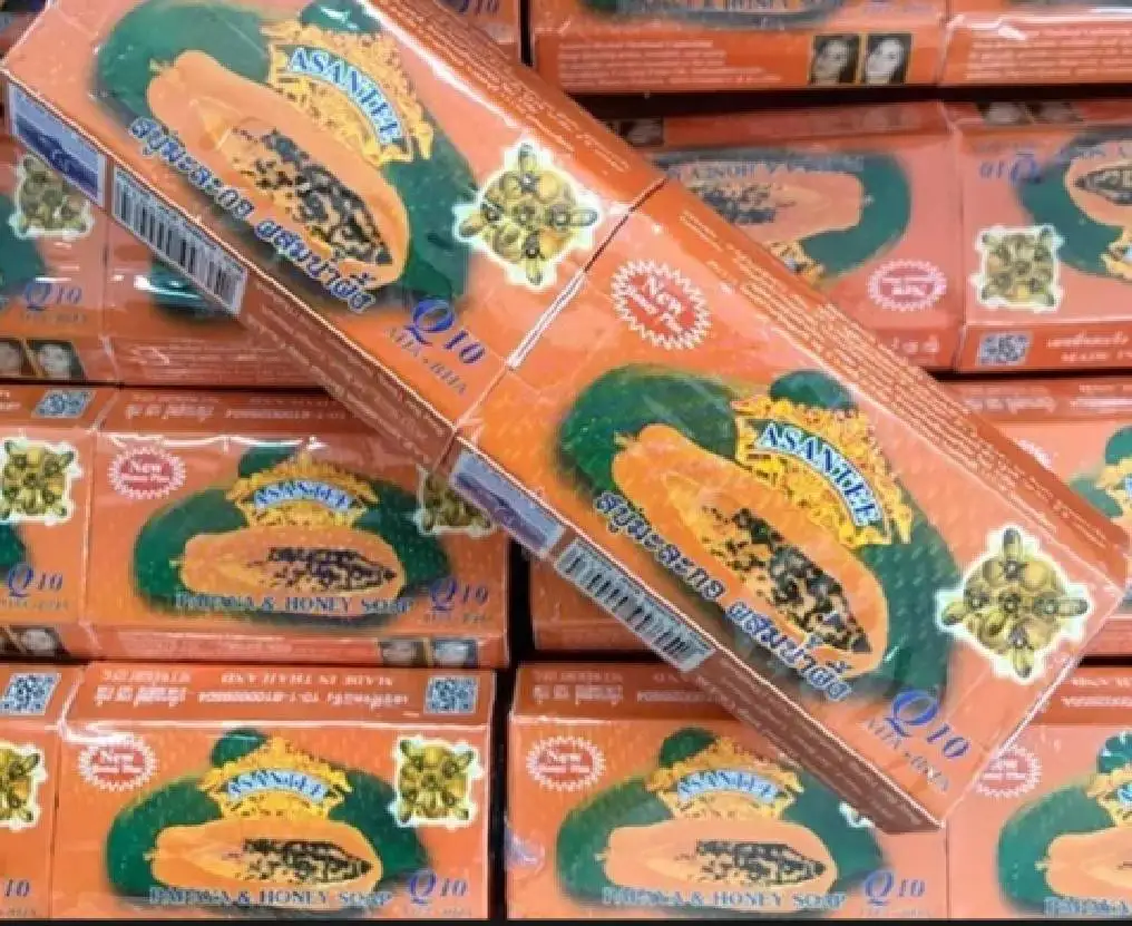 Asantee Papaya & Honey Soap,Authentic Thai Herbs. Helps Fight Acne And ...