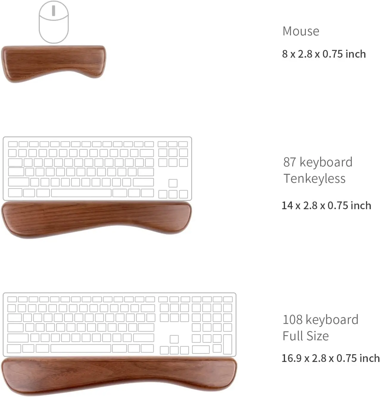 Ergonomic Gaming Wrist Rest - Customized Wooden Keyboard Support