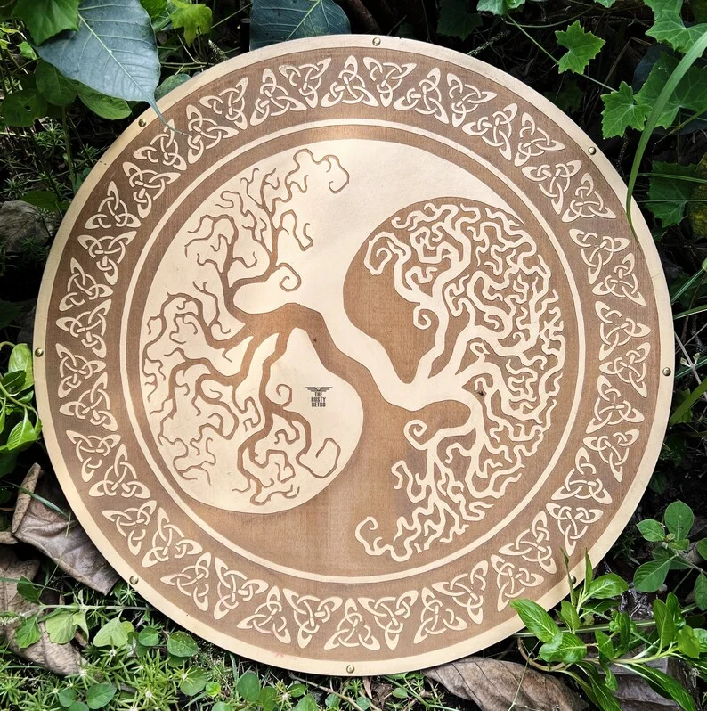 Medieval Wooden Viking Round Shield Reenactment Shield Decorative Gift ...