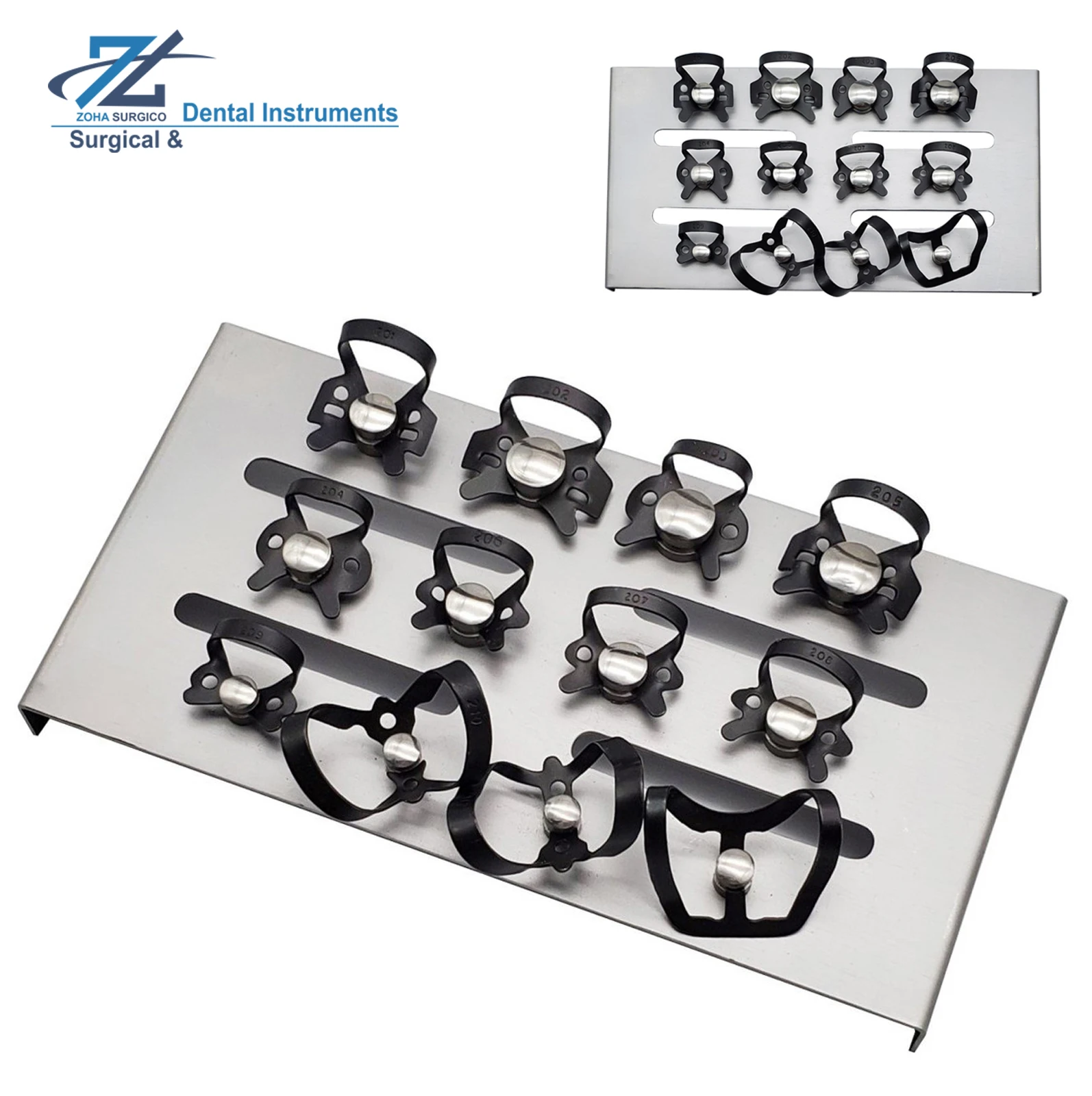 Periodontics Rubber Dam Clamps Set with Plate Professional Dental ...