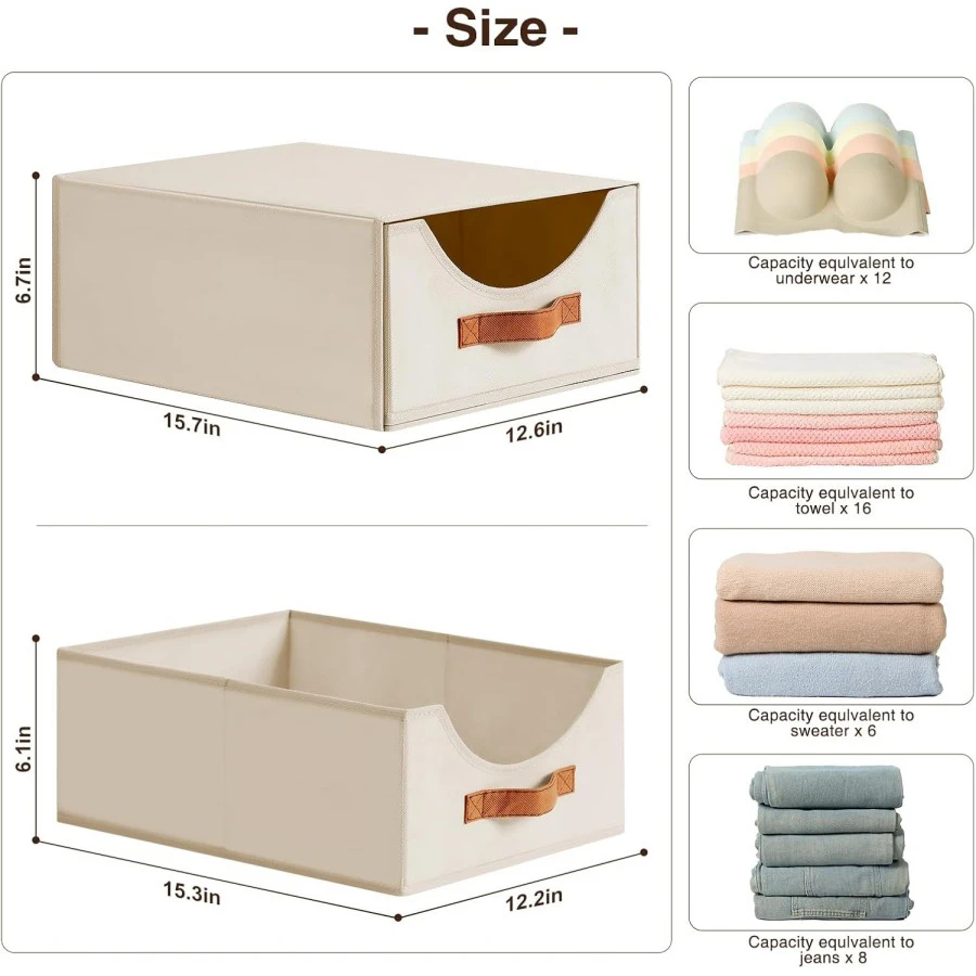 Push-Out Clothes Storage Bins Curved Opening Closet Storage Box ...