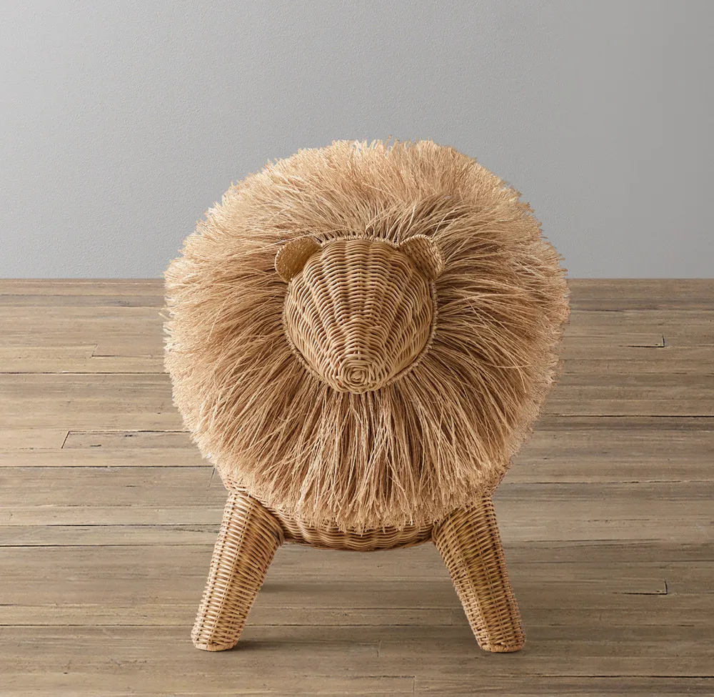 Best Choice Handwoven Rattan Animal Basket Lion - Eco Friendly