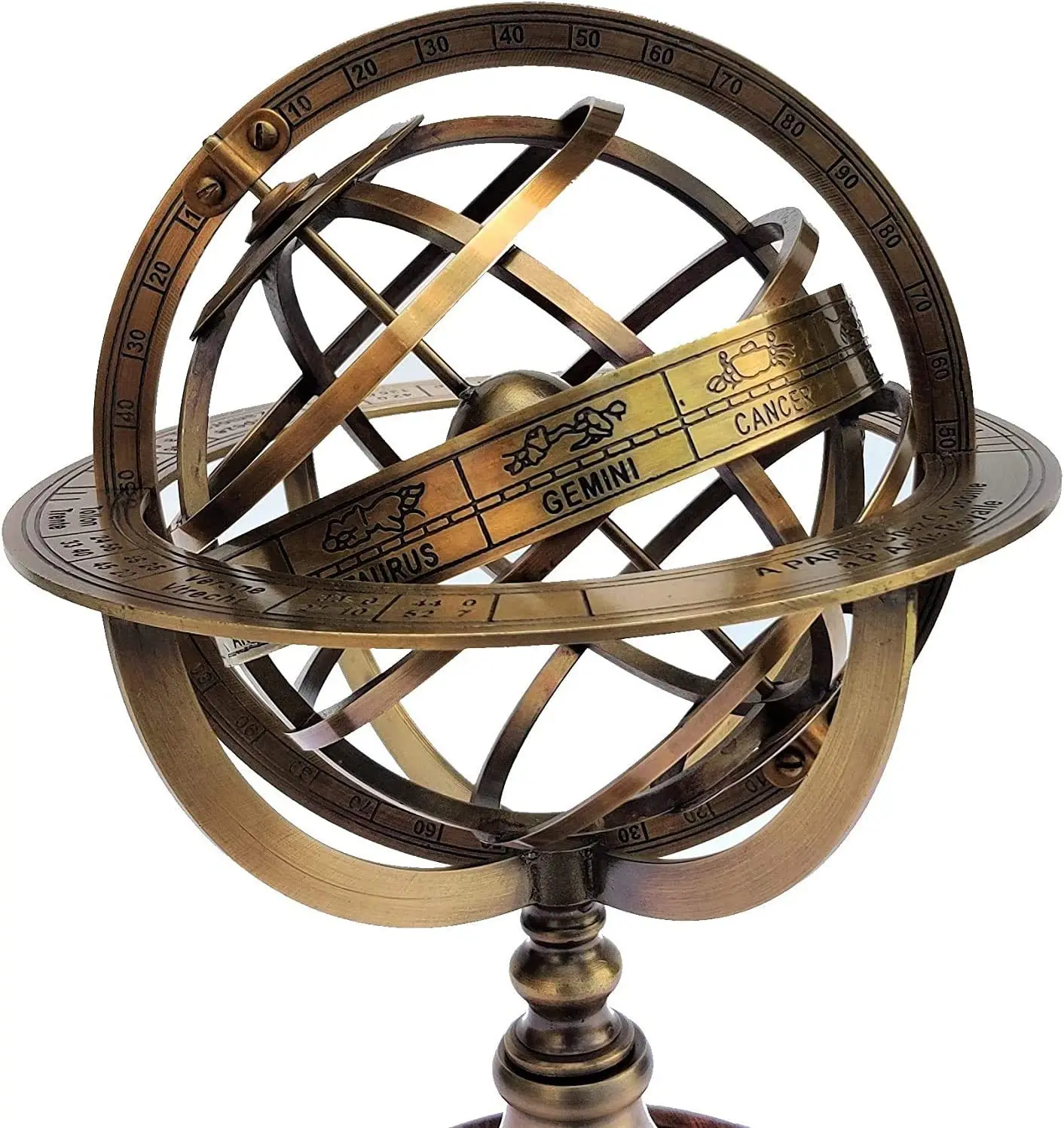 5 Inch Armillary Sphere Astrolabe - Brass Nautical Alidade