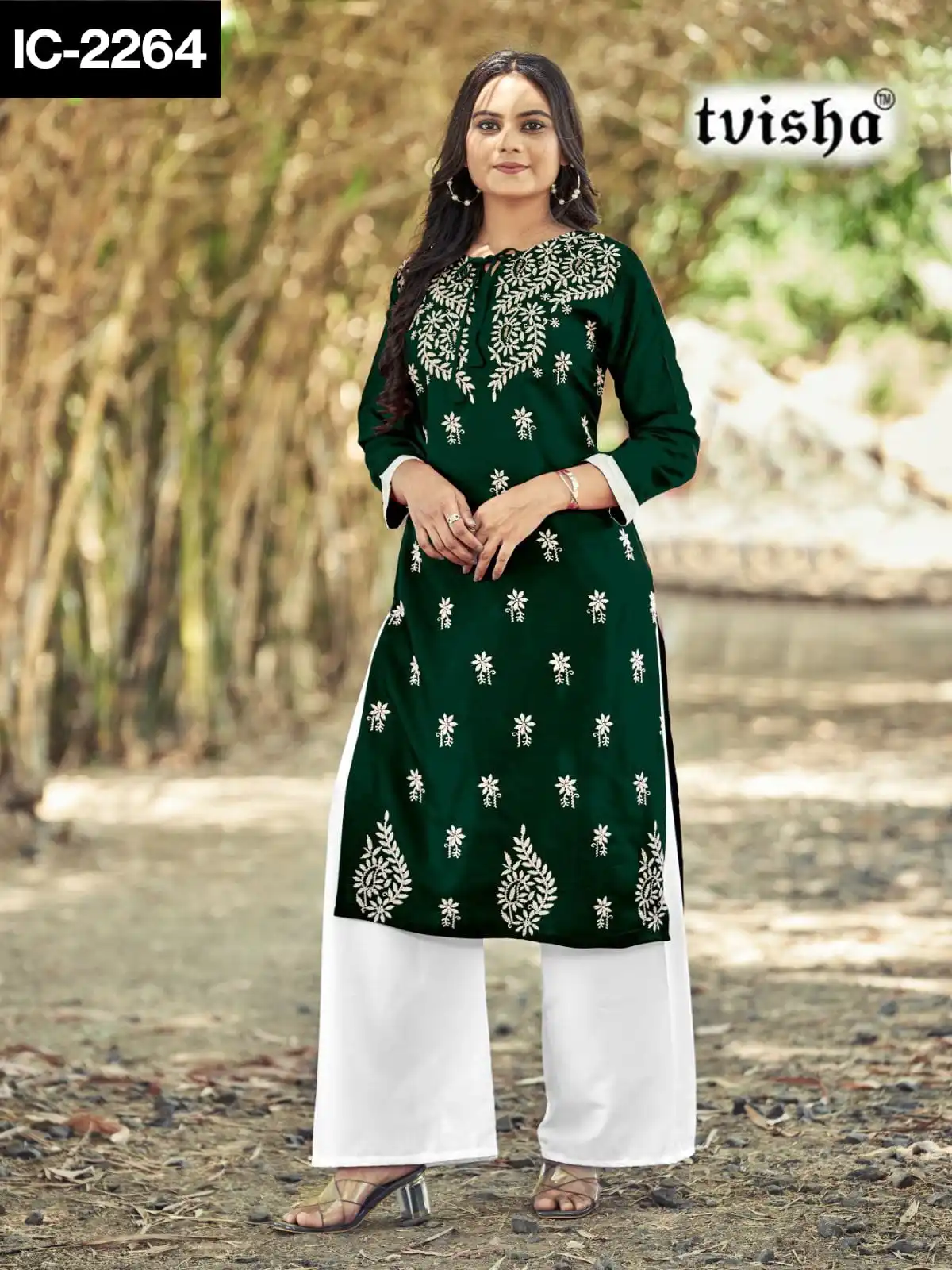 Women Wear Rayon Kurtis Plazoo Set With Beautiful Embroidery Work Ready ...