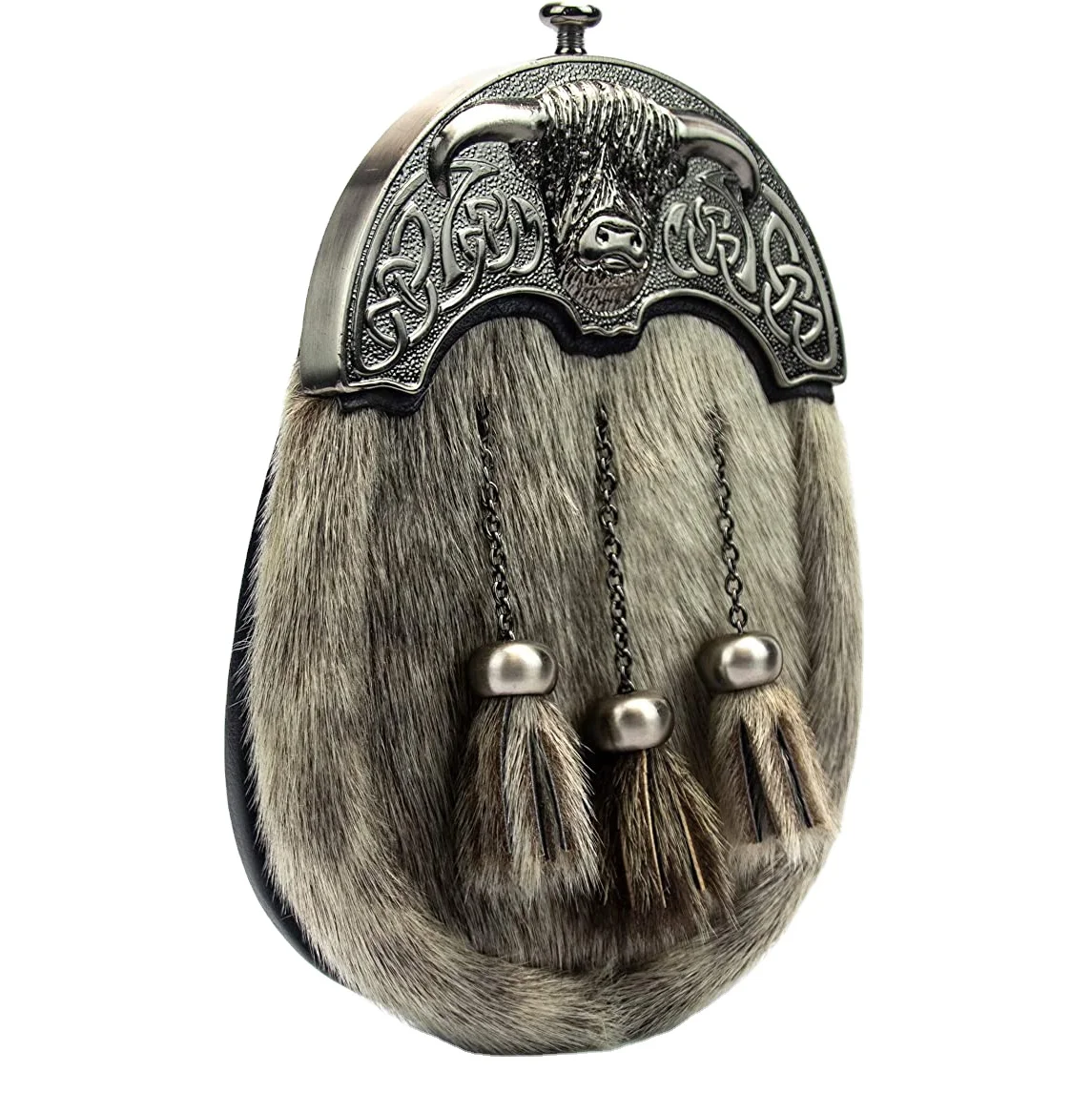 Scottish Kilt Original Seal Skin Full Dress Utility Kilt Sporran Chrome ...