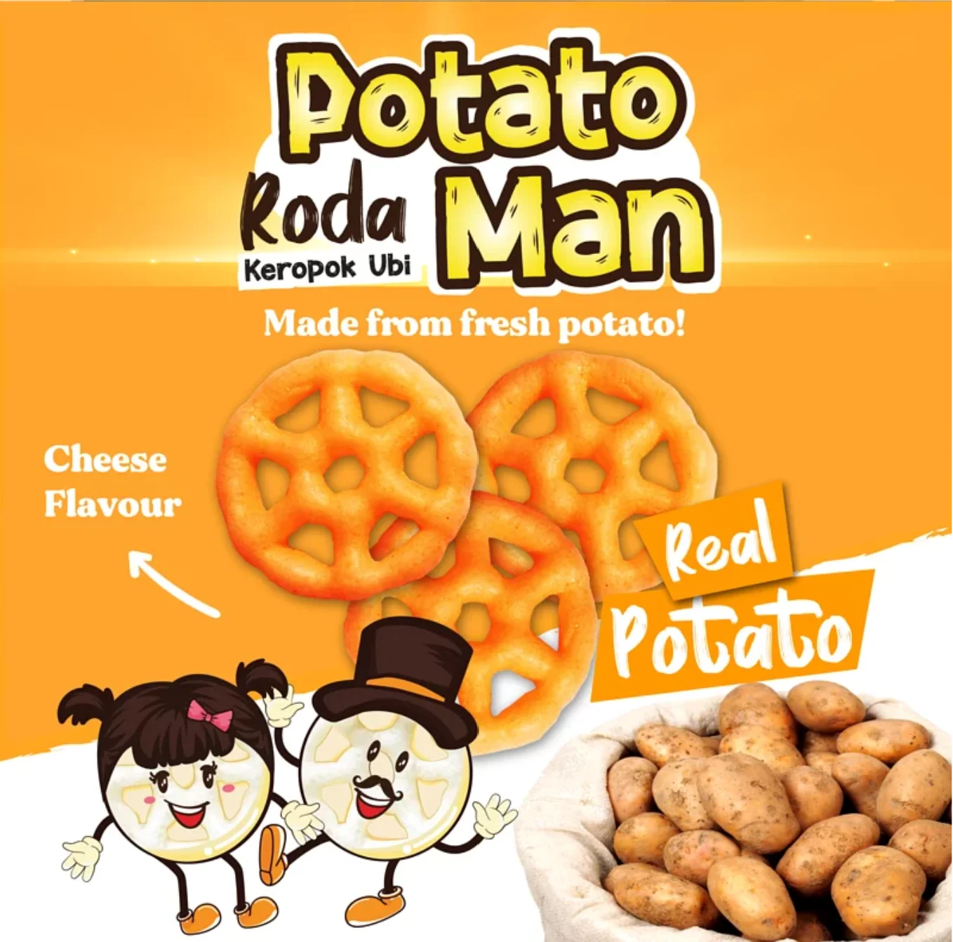 High Quality Potato Roda Man Cheese Flavour Ready to Eat Fruit ...