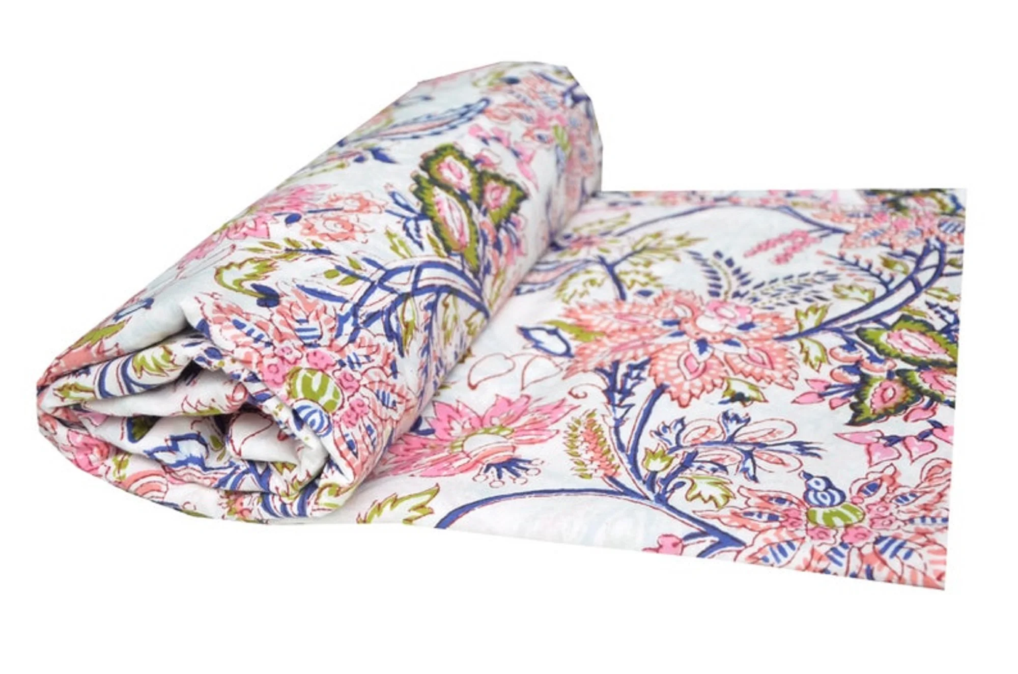 100% Cotton Very Pretty White Or Pink Color Beautiful Printed Handmade ...