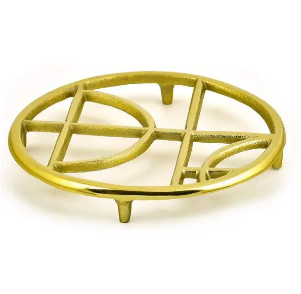 Modern Luxury Round Metal Trivet - Heat Resistant, Nonslip for Kitchen ...
