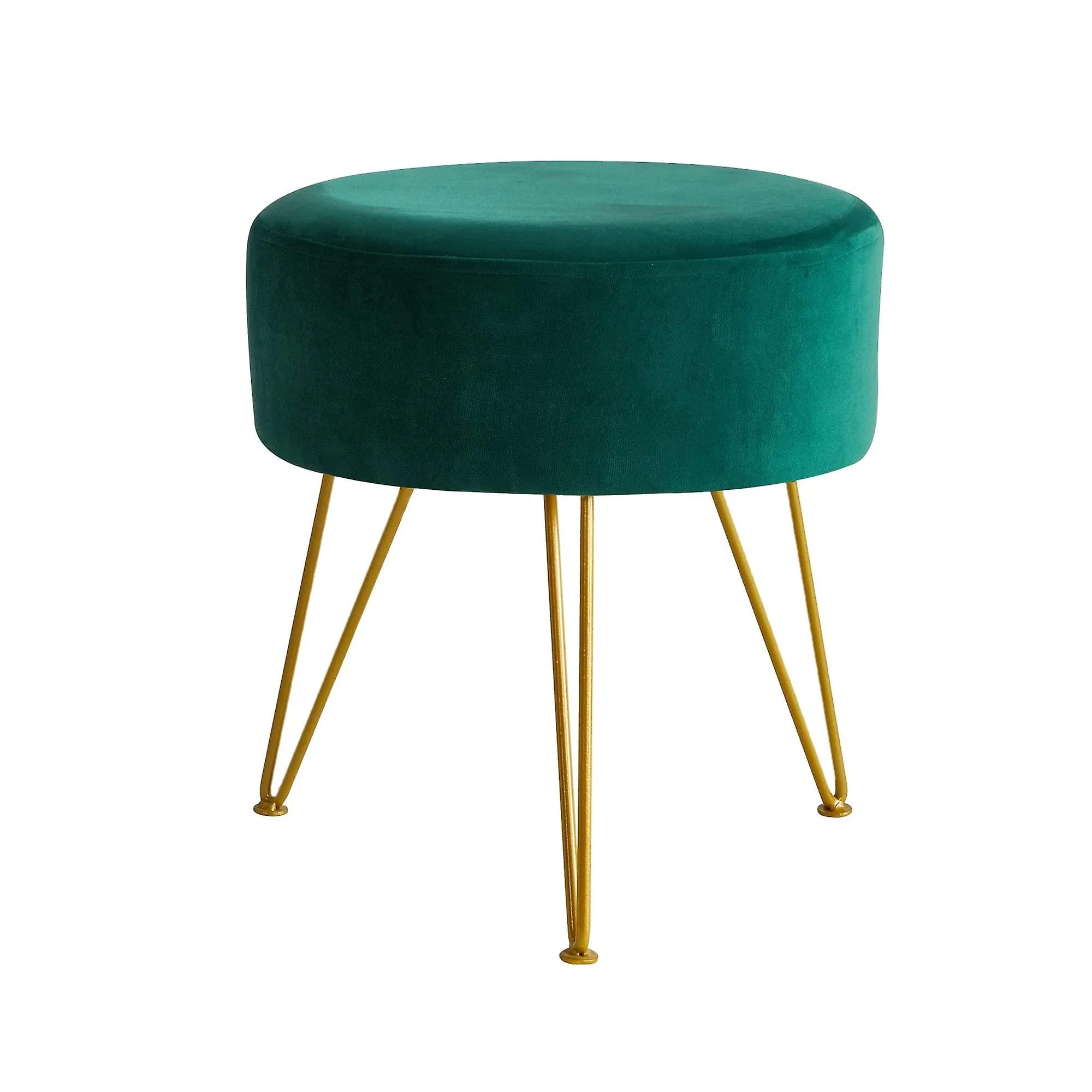 Buy Pouf Stool With High Grade Metal Made Gold Finished & Colored Seat ...