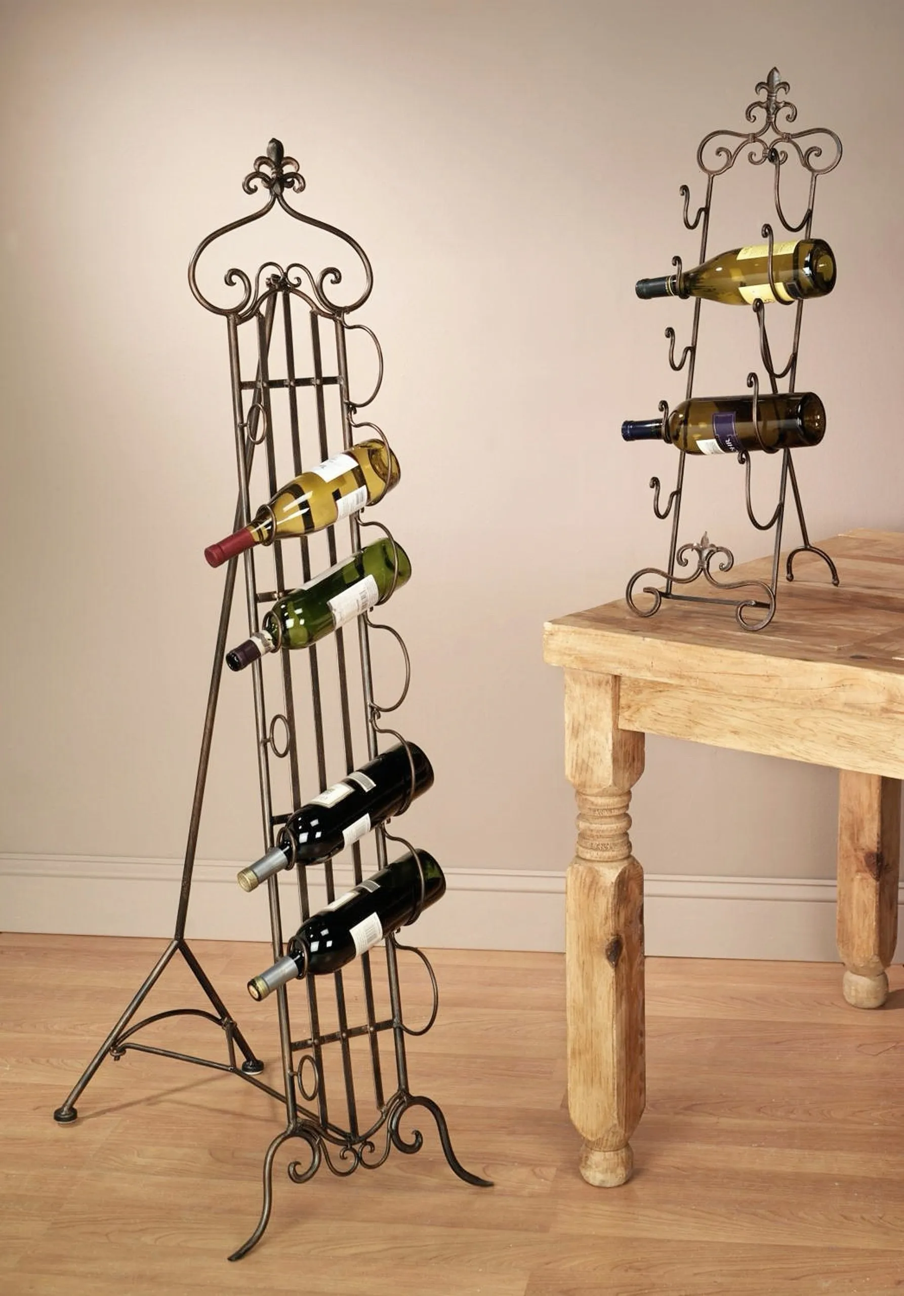 Vietnam Design Iron Wine Standing Rack For Home Kitchen And Bar ...