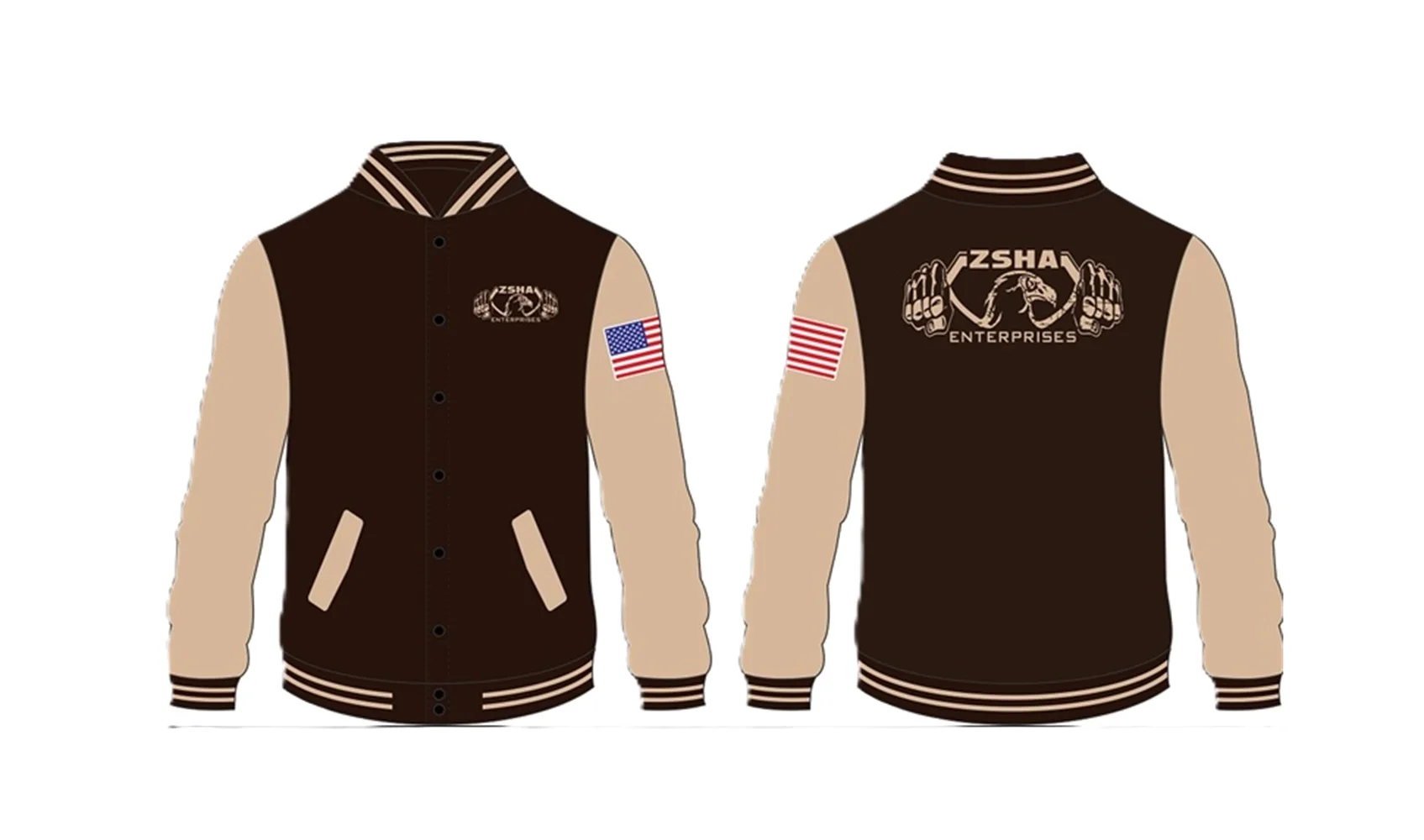 Varsity College Letterman Jacket Customize Logo Embroidery Body Sleeve ...