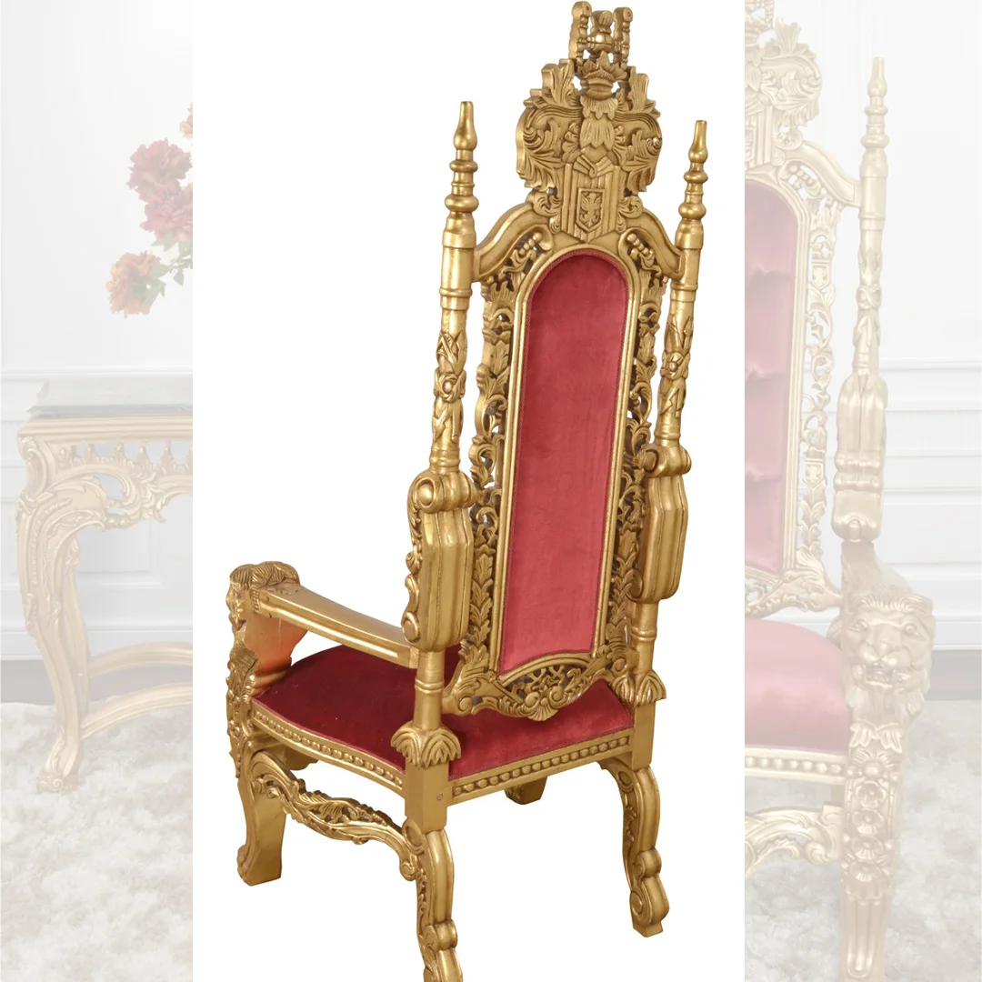 Antique Gold Handmade Lion Chair With Antique Finish In Premium Solid Teak Wood At Best Sales ...