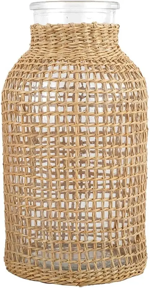 Round Rattan Boxes With Lid Hand-woven Multi-purpose Wicker Tray 8.5 ...