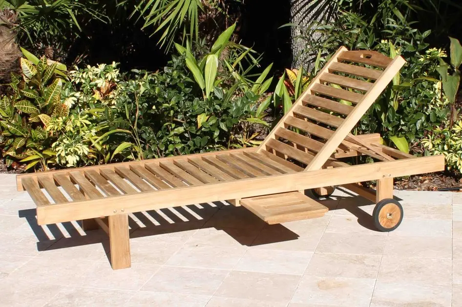 Luxury Solid Teak Wood Sun Lounger Modern Design Chaise Lazy Beach Bed ...