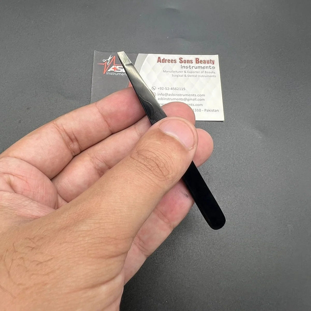 Black Stainless Steel Slanted Tip Brow Shaping Plucking Tweezer Hair ...