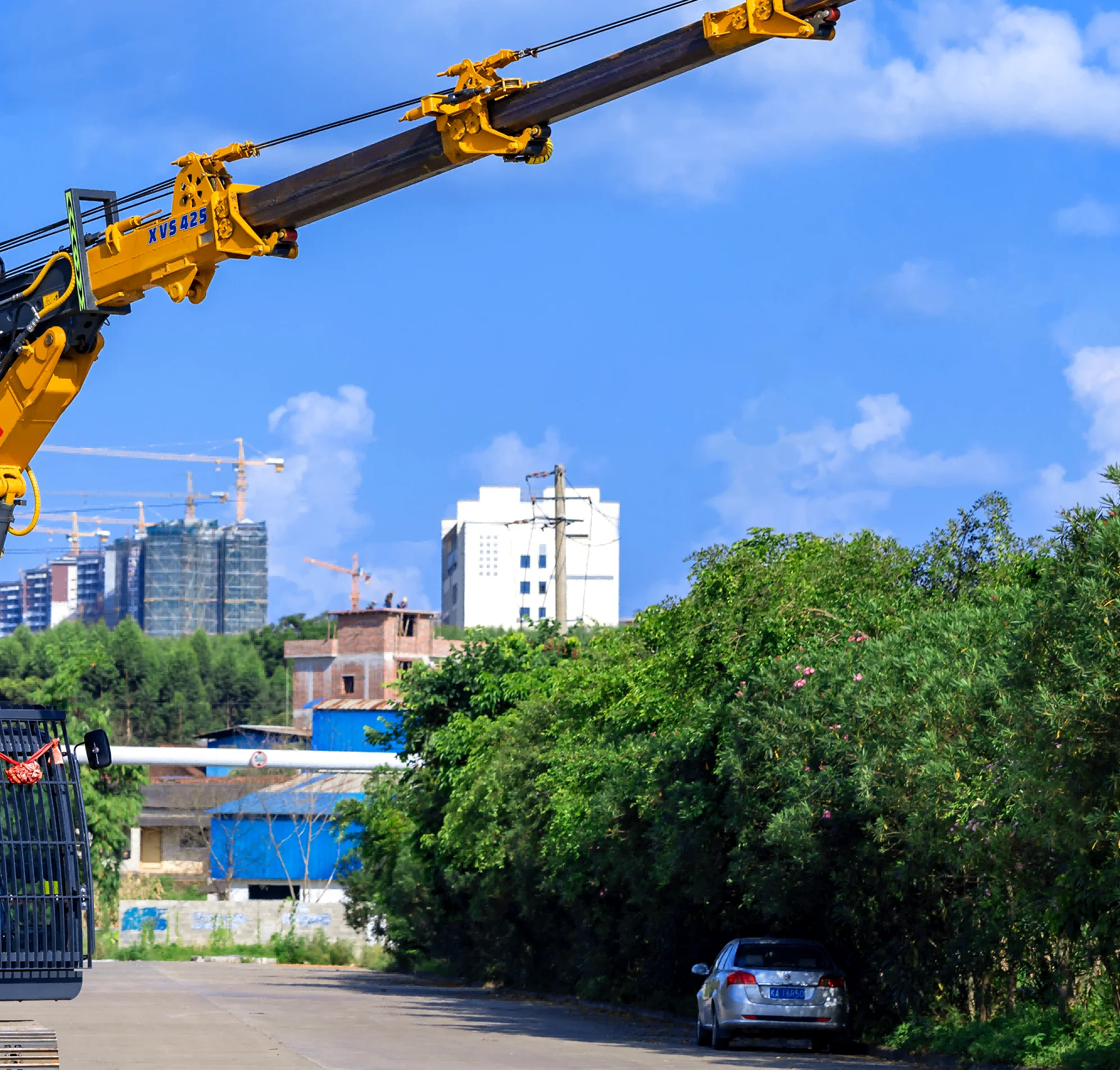 25m Timber Crane Log Piling Timber Crane With Grapple Excavator ...