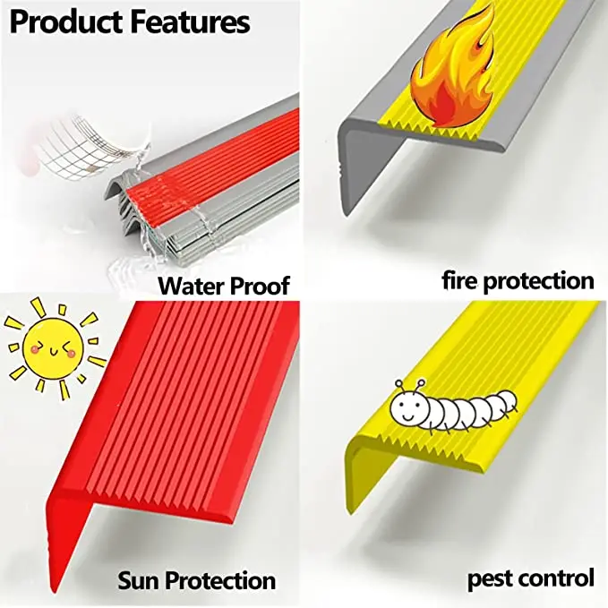 Non-slip Rubber Stair Corner Trim - Durable & Customizable